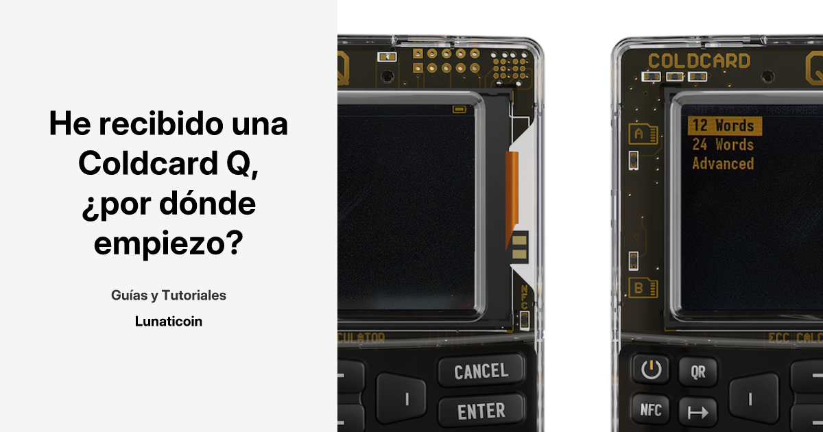 He recibido una Coldcard Q, ¿por dónde empiezo?